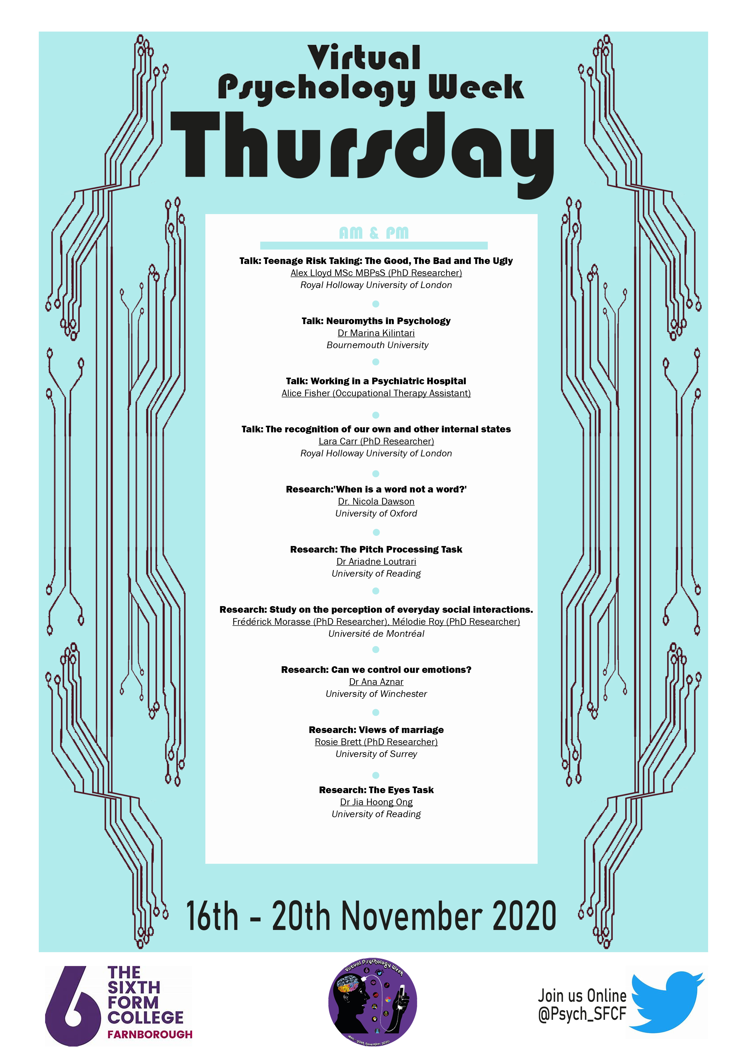 Virtual Psychology Week - The Sixth Form College Farnborough